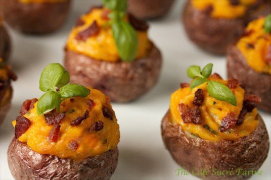 Stuffed Mini Spuds with Butternut Squash and Bacon