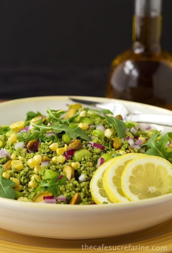 Green on Green Couscous Salad - The Café Sucre Farine