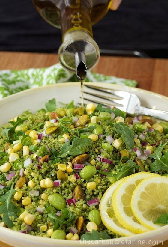 Green on Green Couscous Salad - The Café Sucre Farine