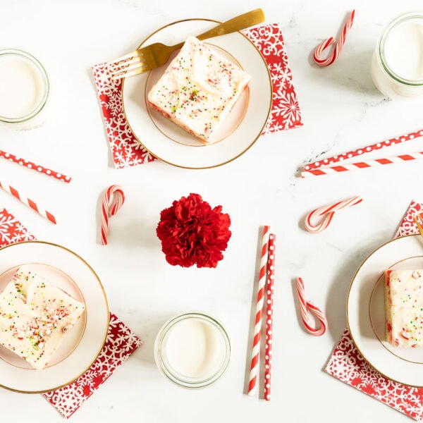 Ridiculously Easy Candy Cane Sheet Cake - The Café Sucre Farine