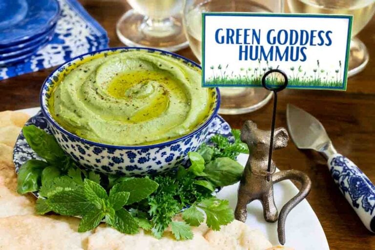 Green Goddess Hummus (with free printable labels for gifting) - The ...