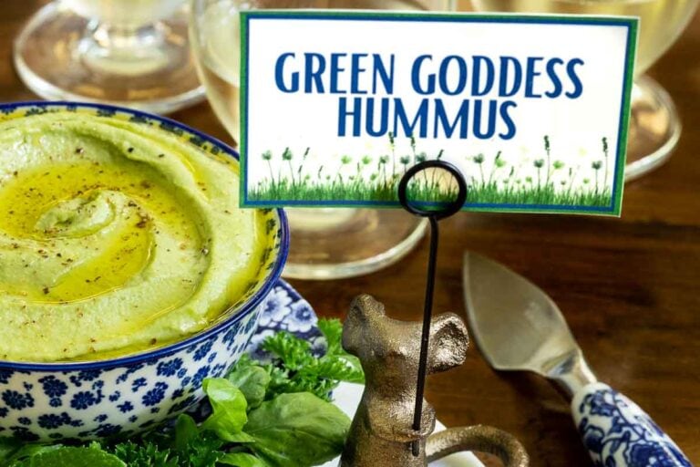 Green Goddess Hummus (with free printable labels for gifting) - The ...