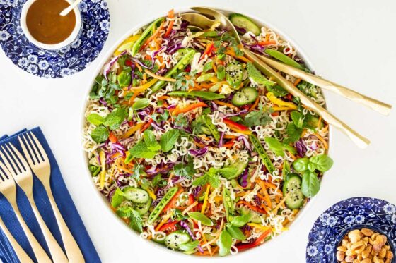 Rainbow Asian Noodle Salad with Ginger Peanut Dressing - The Café Sucre ...