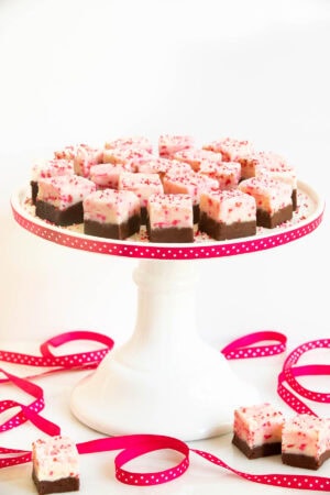 Pretty in Pink Double Decker Fudge - The Café Sucre Farine