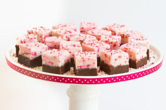 Pretty in Pink Double Decker Fudge - The Café Sucre Farine