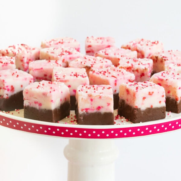 Pretty in Pink Double Decker Fudge - The Café Sucre Farine