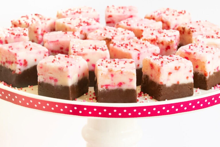 Pretty in Pink Double Decker Fudge - The Café Sucre Farine