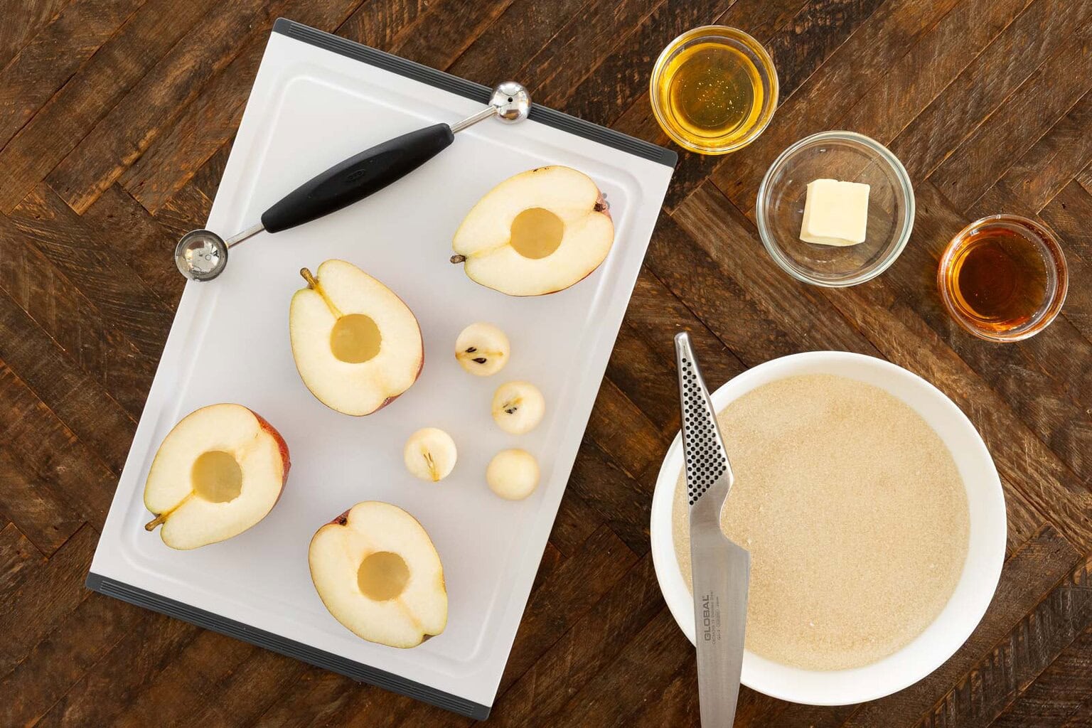 Easy Caramelized Pears with Honey & Maple Syrup
