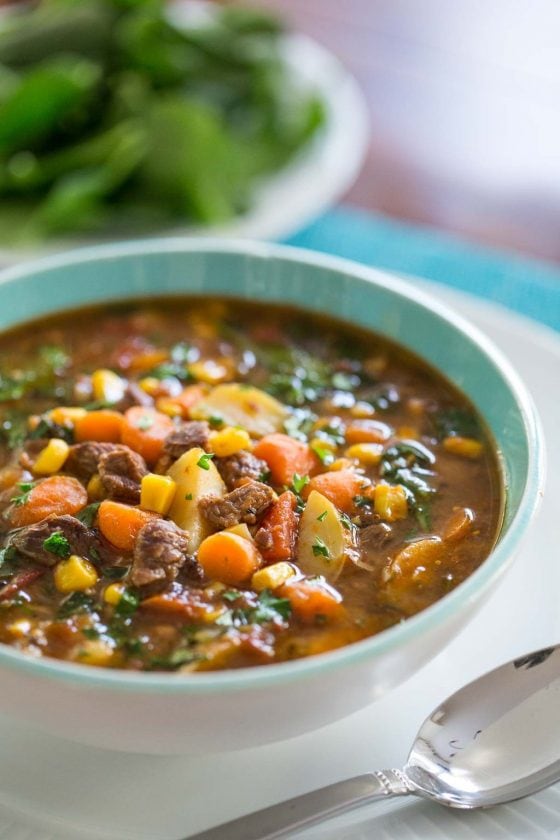 Instant Pot (or oven) Italian Vegetable Beef Soup - The Café Sucre Farine